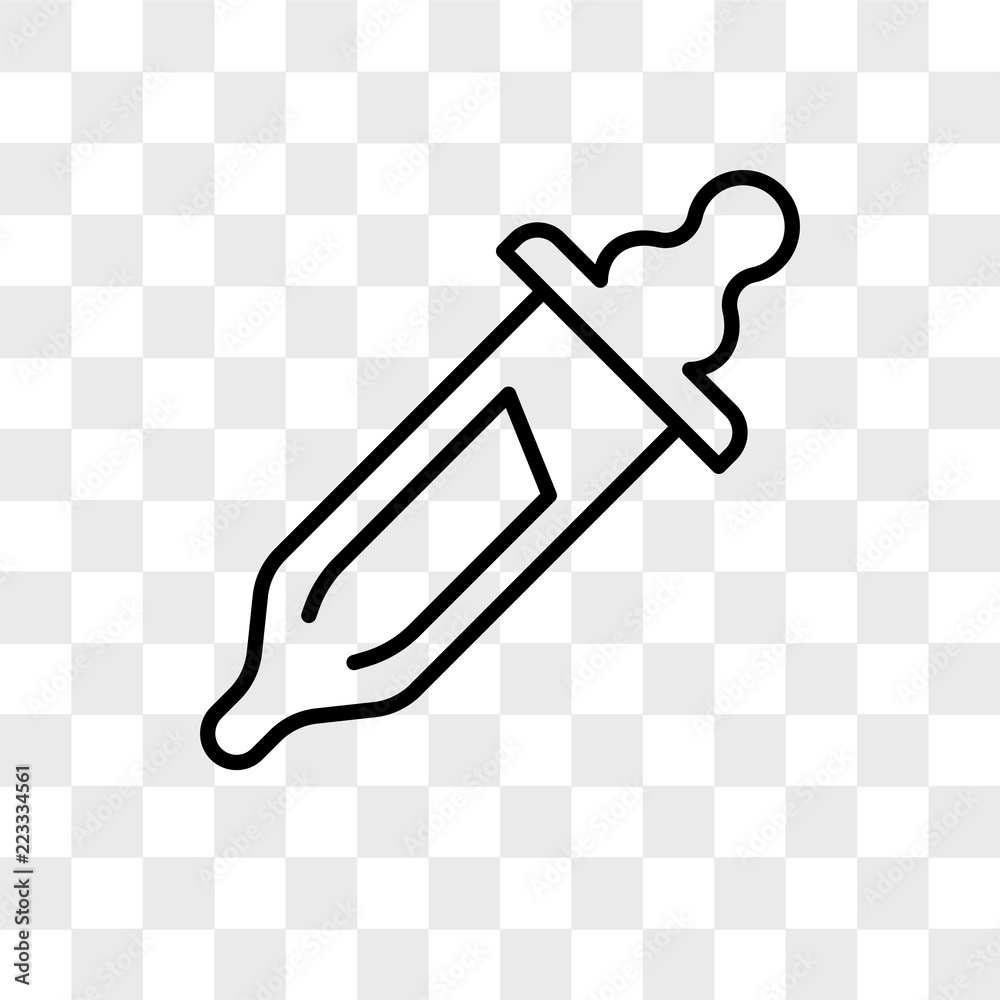 Pipette vector icon isolated on transparent background, Pipette logo ...