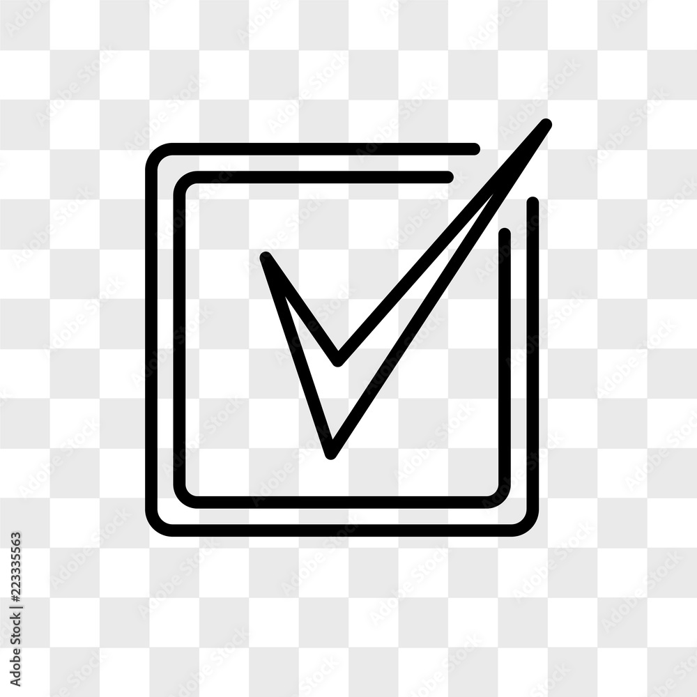 Checked vector icon isolated on transparent background, Checked logo ...