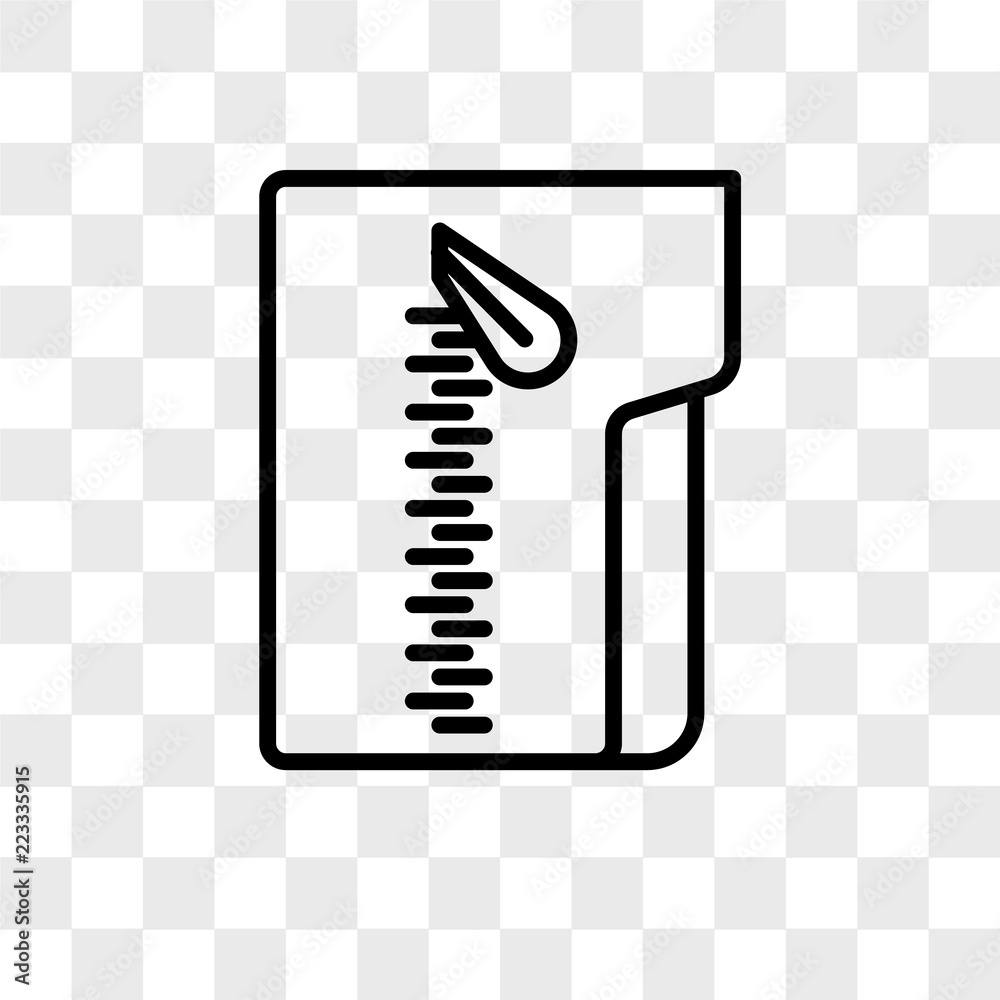 Zip File vector icon isolated on transparent background, Zip File logo ...