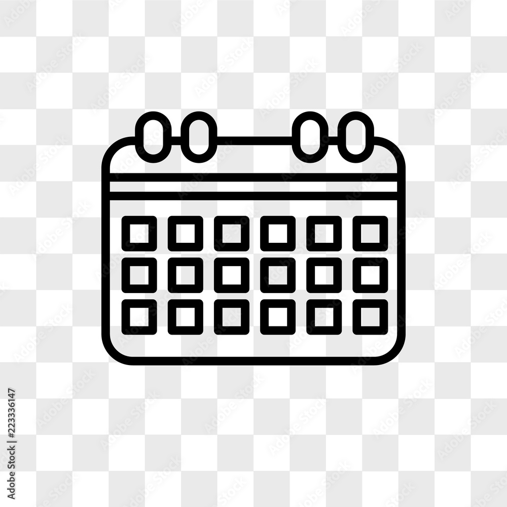 Calendar vector icon isolated on transparent background, Calendar logo ...