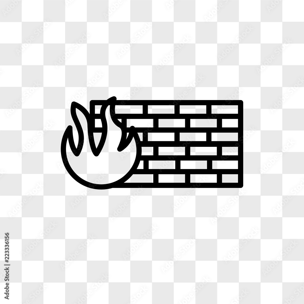 Firewall vector icon isolated on transparent background, Firewall logo ...