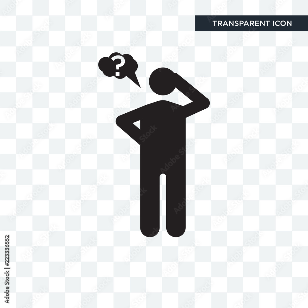 Thinking vector icon isolated on transparent background, Thinking logo ...