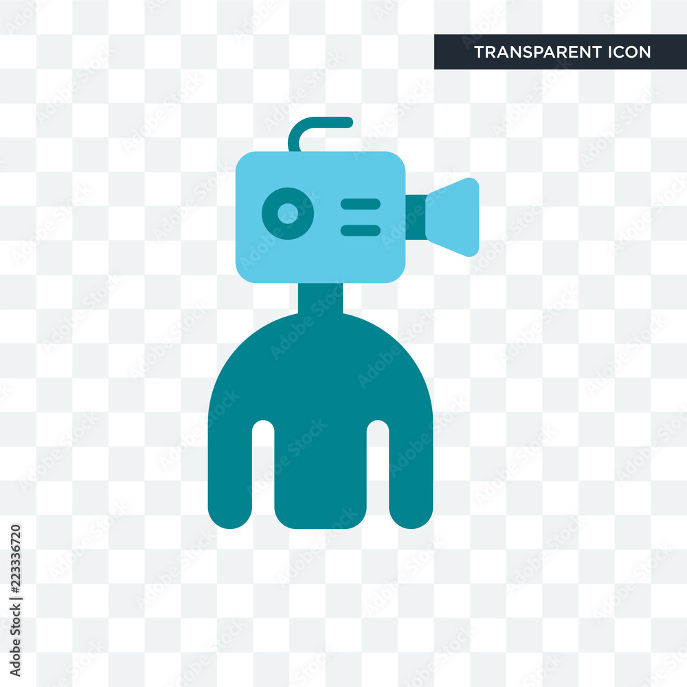 cameraman vector icon isolated on transparent background, cameraman ...