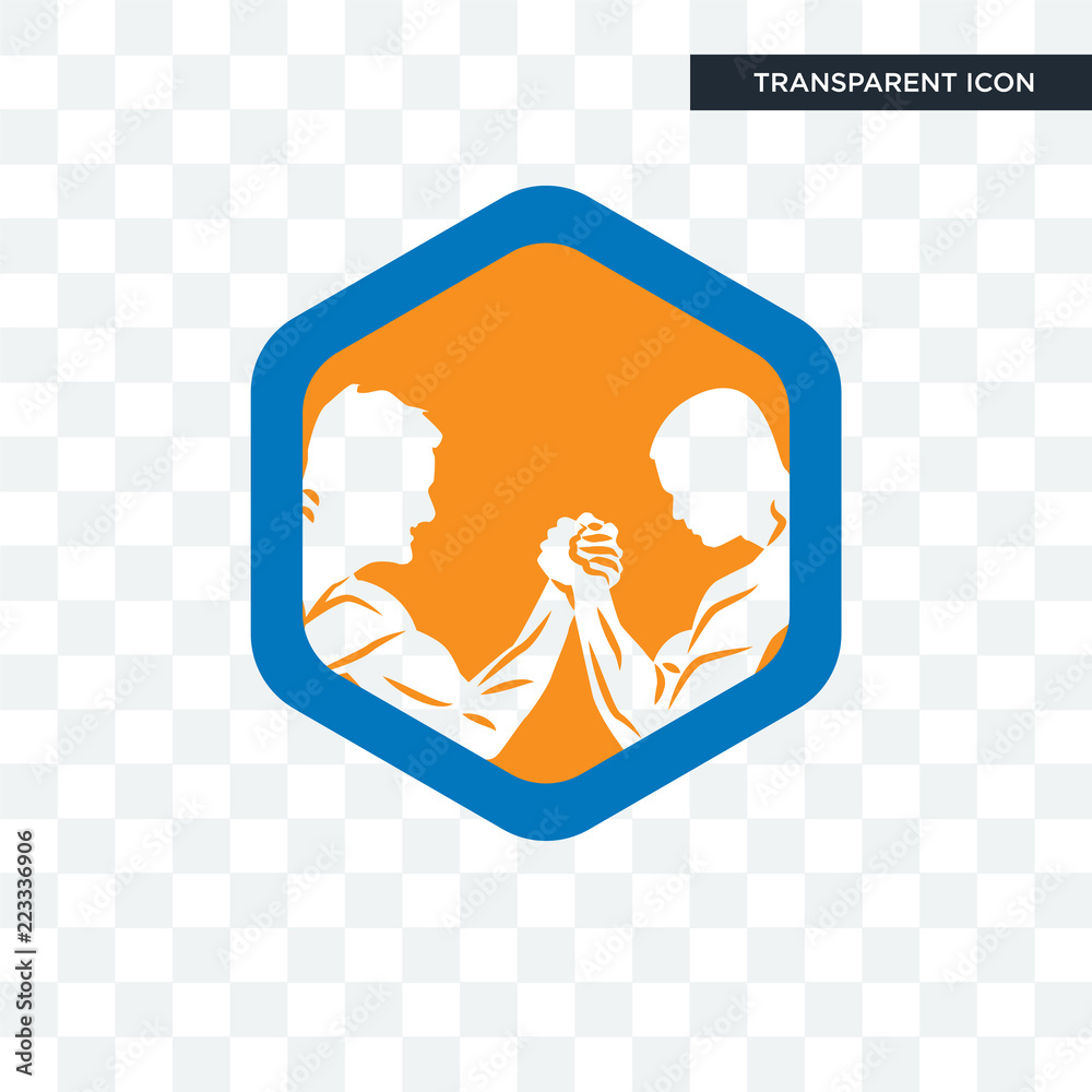 arm wrestling vector icon isolated on transparent background, arm ...