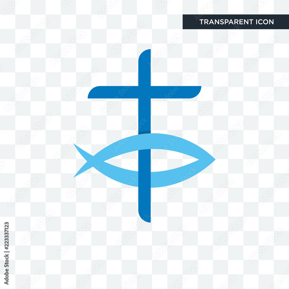 christian fish vector icon isolated on transparent background ...