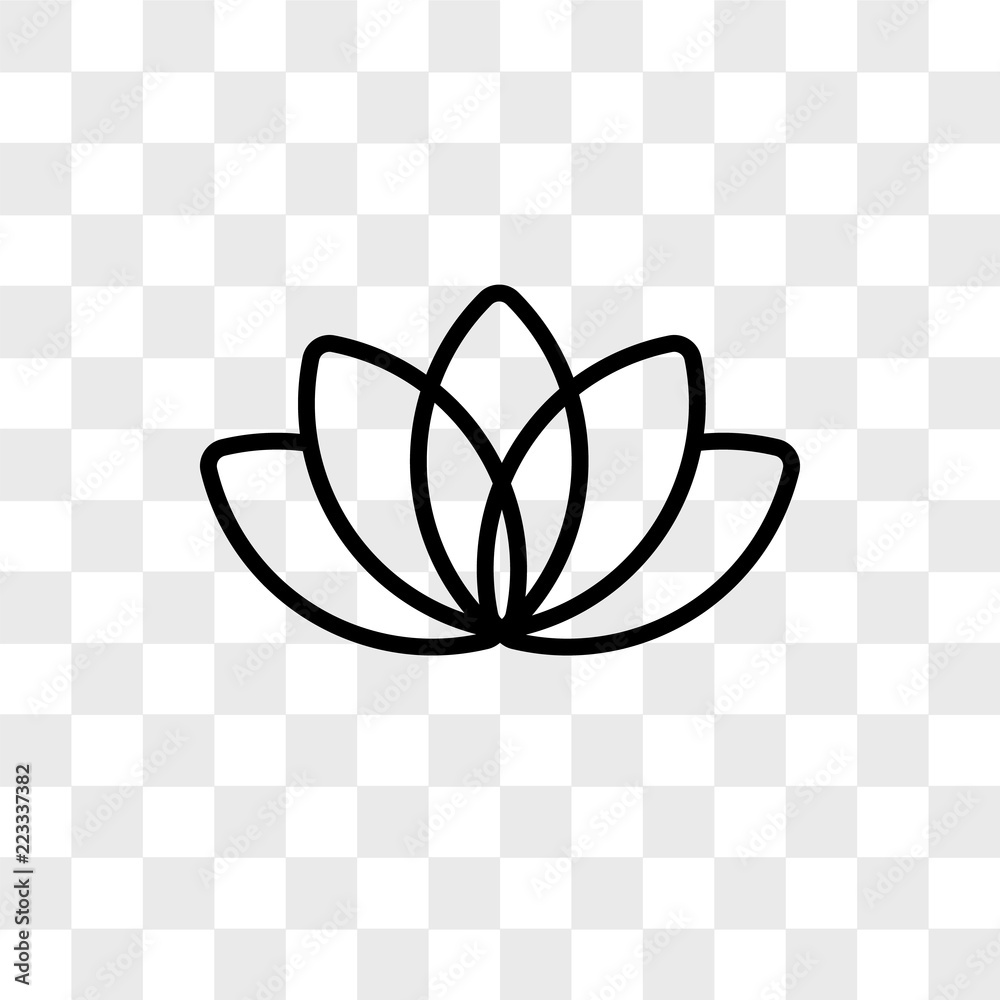 Lotus vector icon isolated on transparent background, Lotus logo design ...