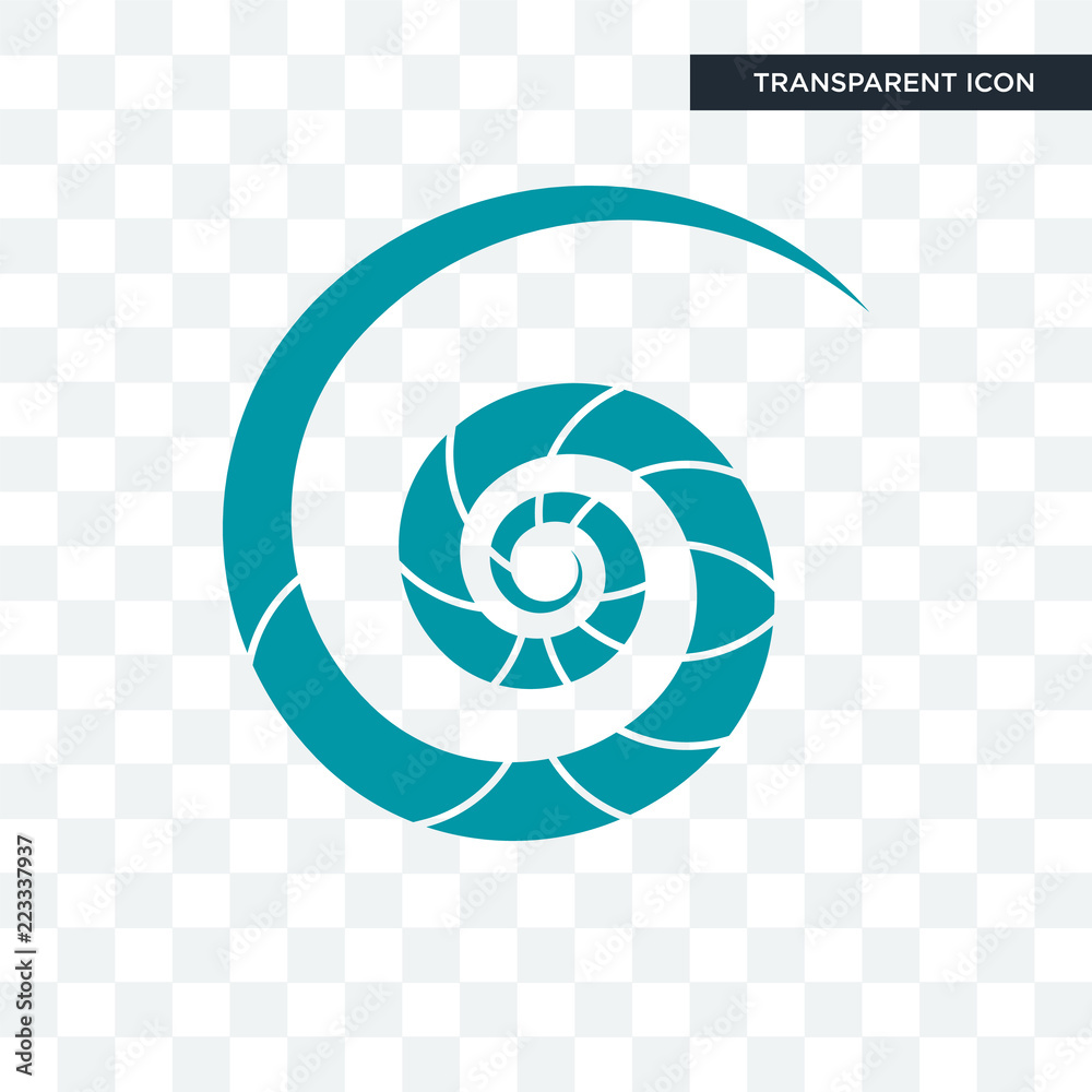 nautilus shell vector icon isolated on transparent background, nautilus ...