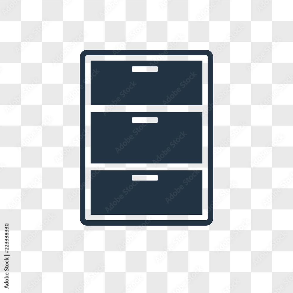 Filing cabinet vector icon isolated on transparent background, Filing ...