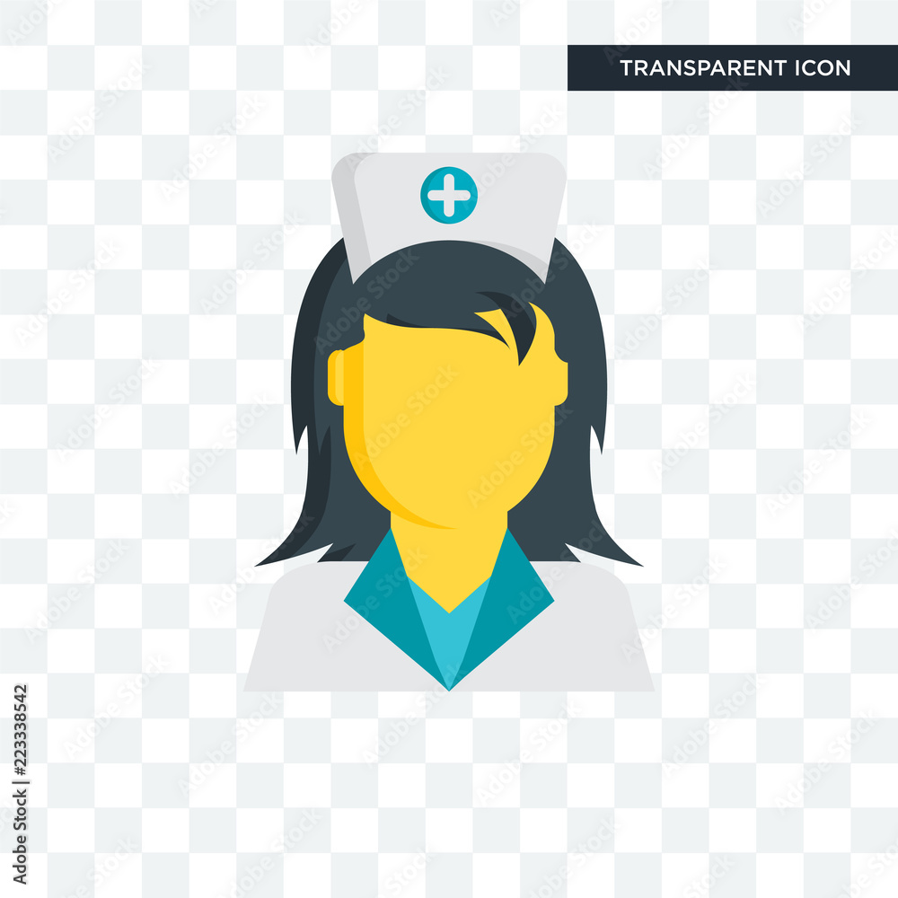 Nurse vector icon isolated on transparent background, Nurse logo design ...