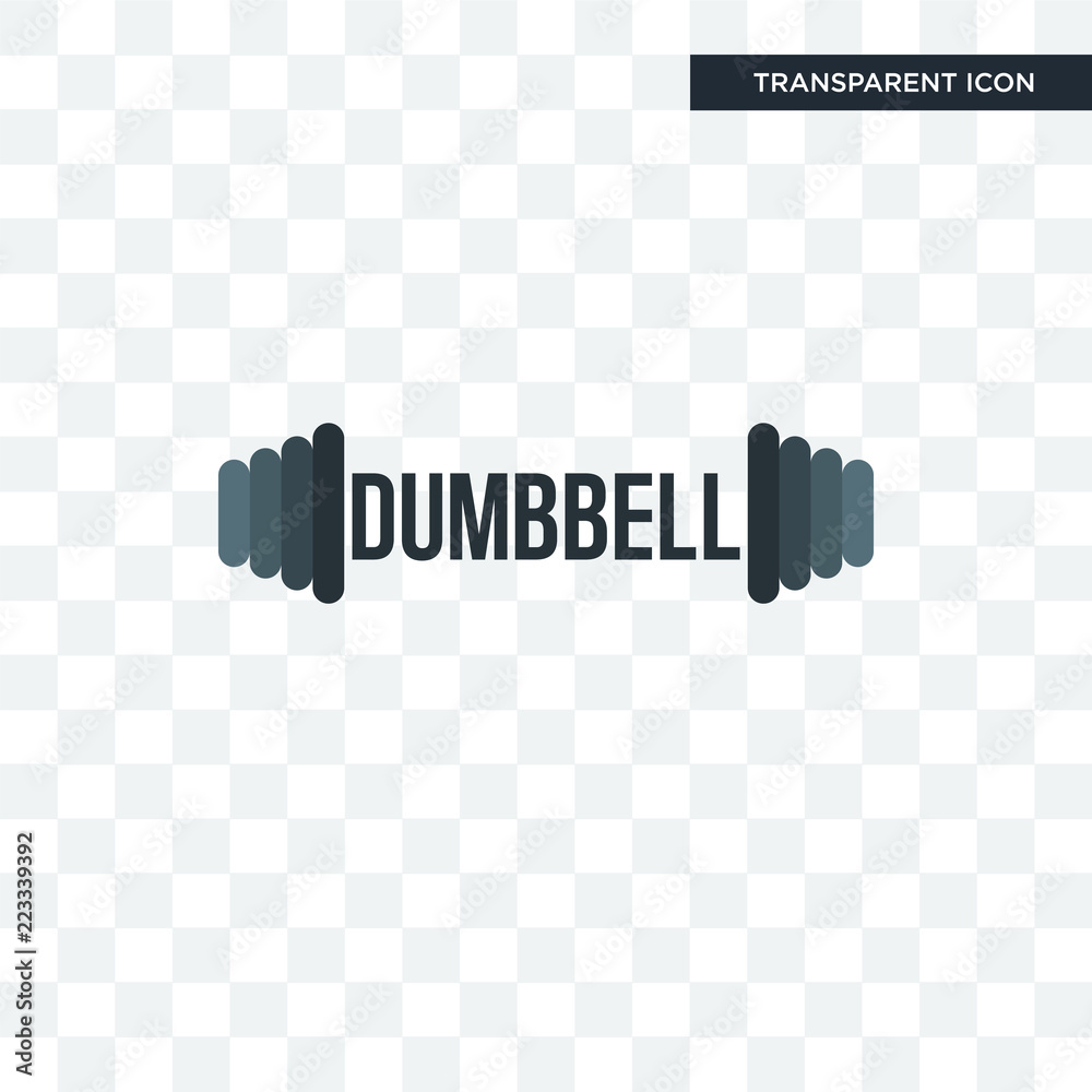 dumbbell vector icon isolated on transparent background, dumbbell logo ...