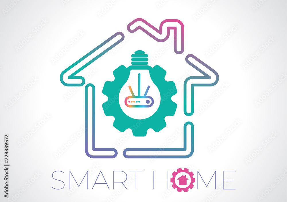 Smart home system. Internet of things concept. automation device house ...