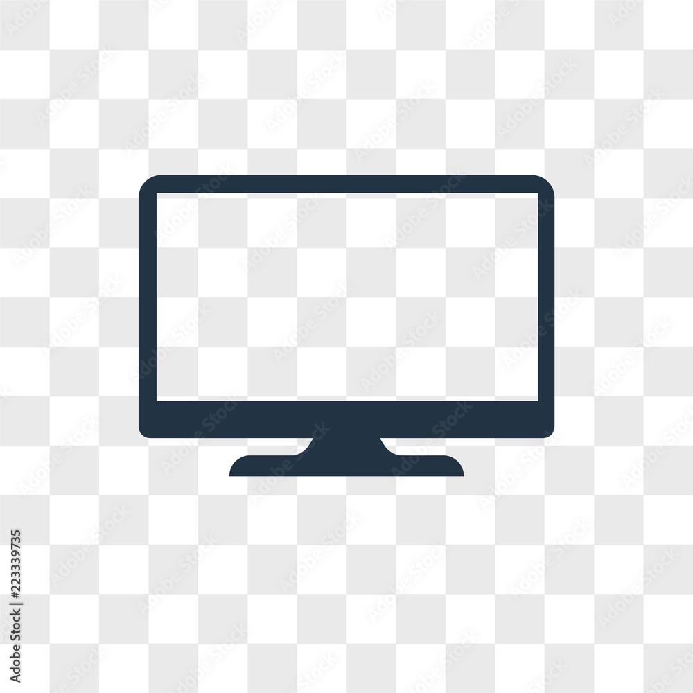 Monitor vector icon isolated on transparent background, Monitor logo ...