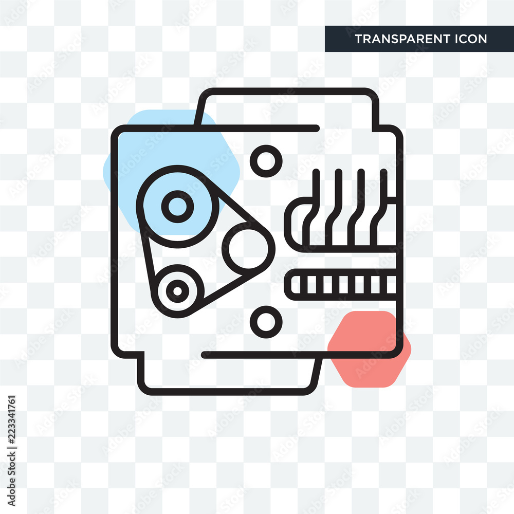 Car engine vector icon isolated on transparent background, Car engine ...