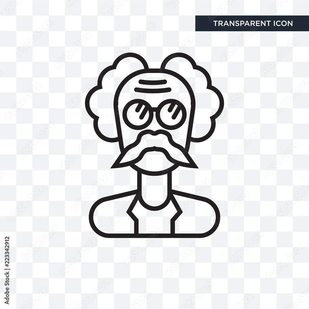 Einstein vector icon isolated on transparent background, Einstein logo ...