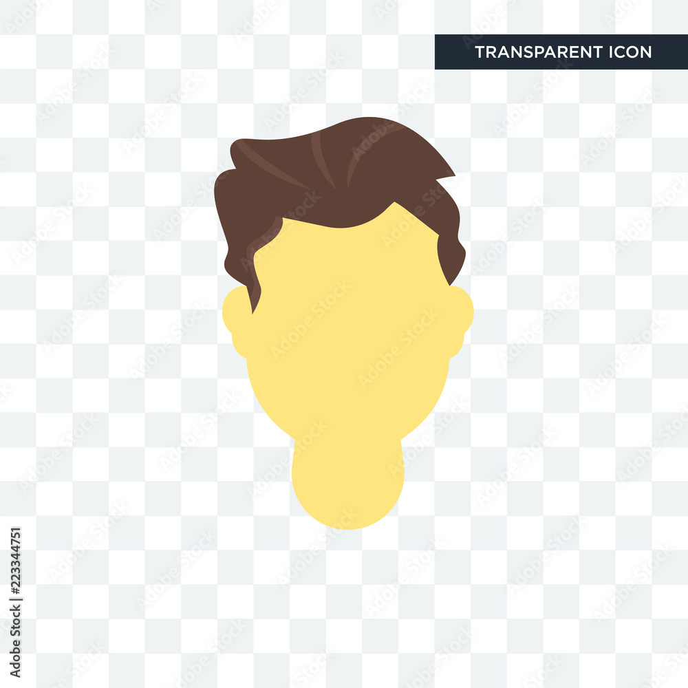 Man hair vector icon isolated on transparent background, Man hair logo ...