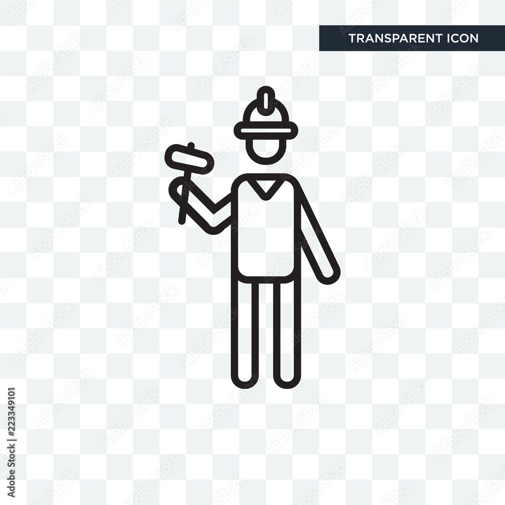Worker vector icon isolated on transparent background, Worker logo ...