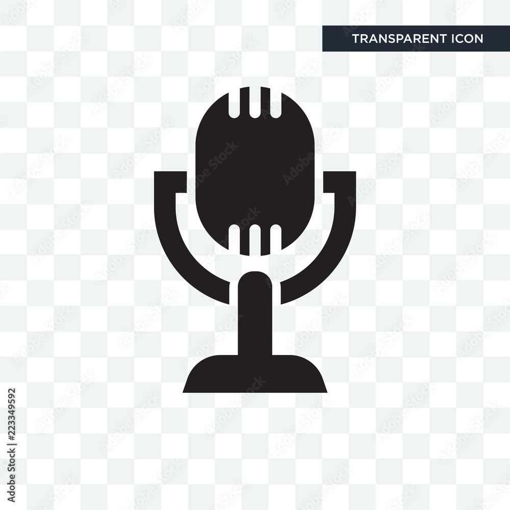 Retro Microphone vector icon isolated on transparent background, Retro ...