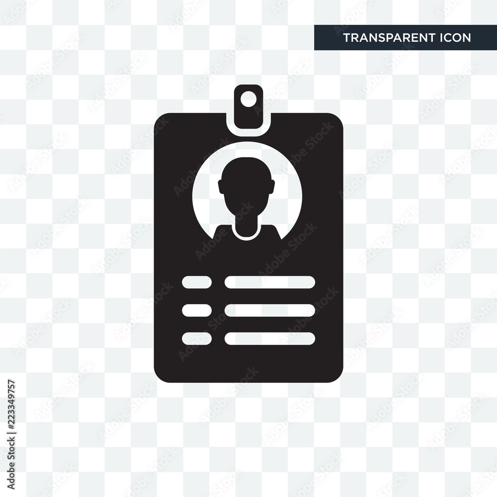 Identity Card vector icon isolated on transparent background, Identity ...