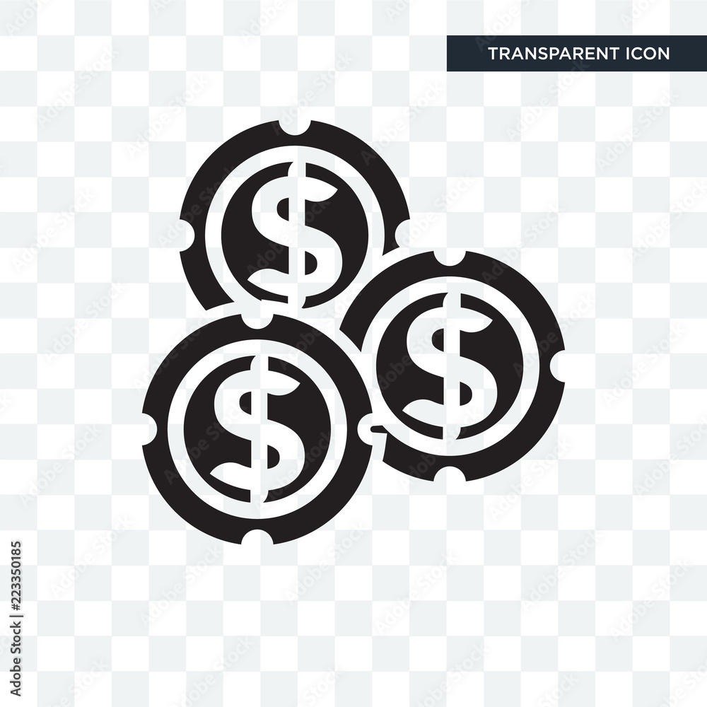 One Dollar Coins vector icon isolated on transparent background, One ...