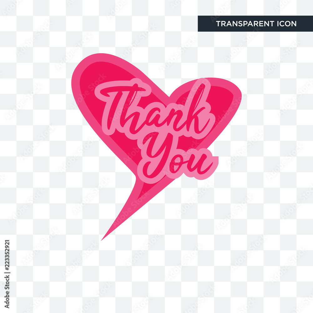 thank you vector icon isolated on transparent background, thank you ...