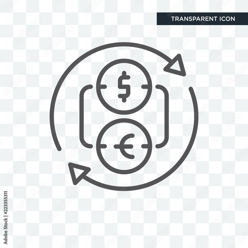 Currency Exchange vector icon isolated on transparent background ...