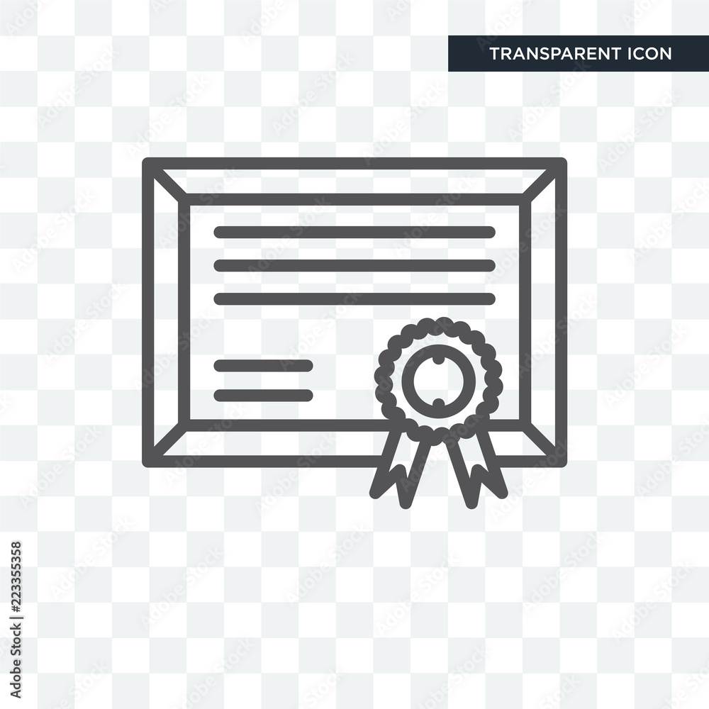 Digital Certificate vector icon isolated on transparent background ...