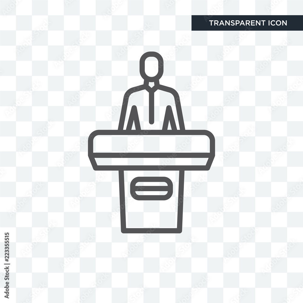 Speaker at a Conference vector icon isolated on transparent background ...