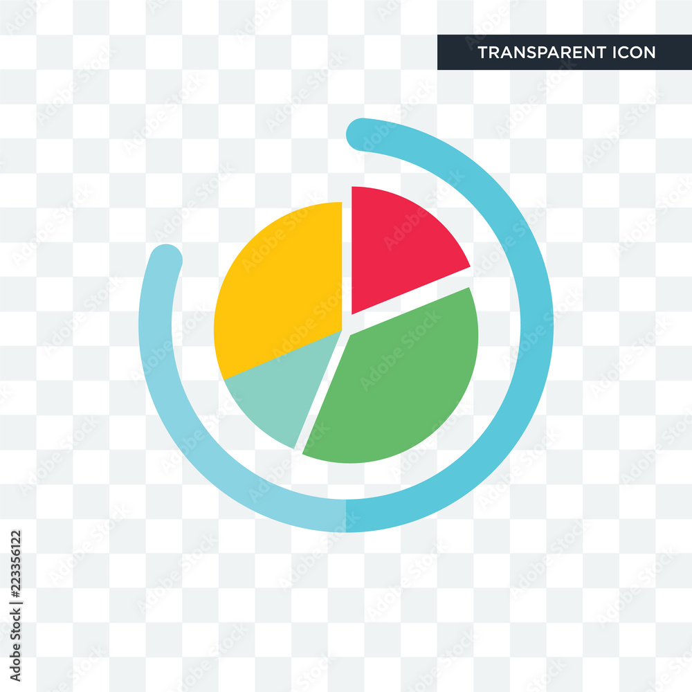 Pie chart vector icon isolated on transparent background, Pie chart ...
