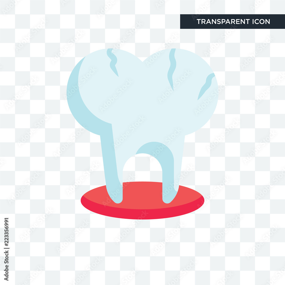 Broken tooth vector icon isolated on transparent background, Broken ...