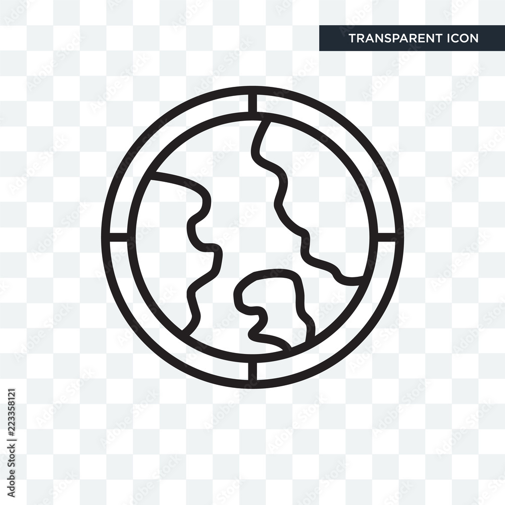 Planet Earth vector icon isolated on transparent background, Planet ...