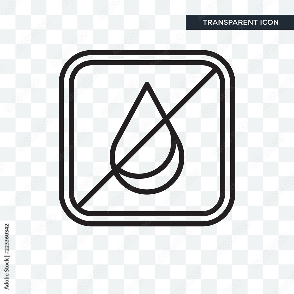 No water vector icon isolated on transparent background, No water logo ...