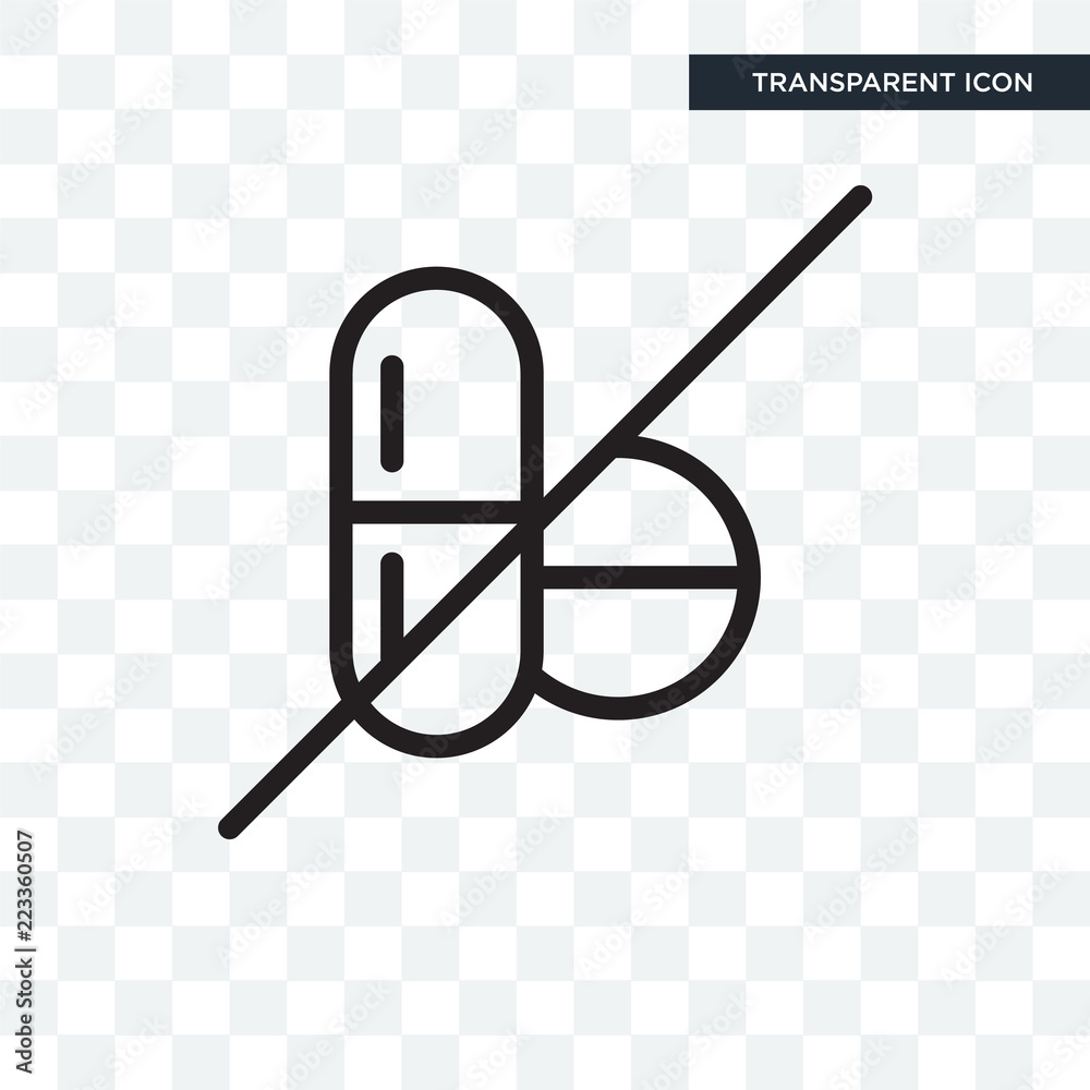 No drugs vector icon isolated on transparent background, No drugs logo ...
