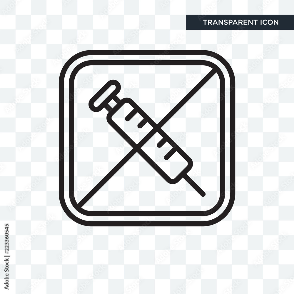 No drugs vector icon isolated on transparent background, No drugs logo ...