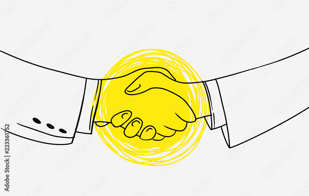 business handshake. Picture contains idea of unification agreements and ...