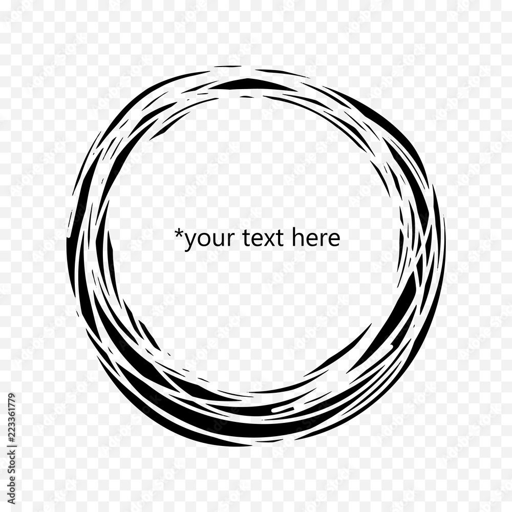 black circle inside of which you can write your text. Minimalistic ...