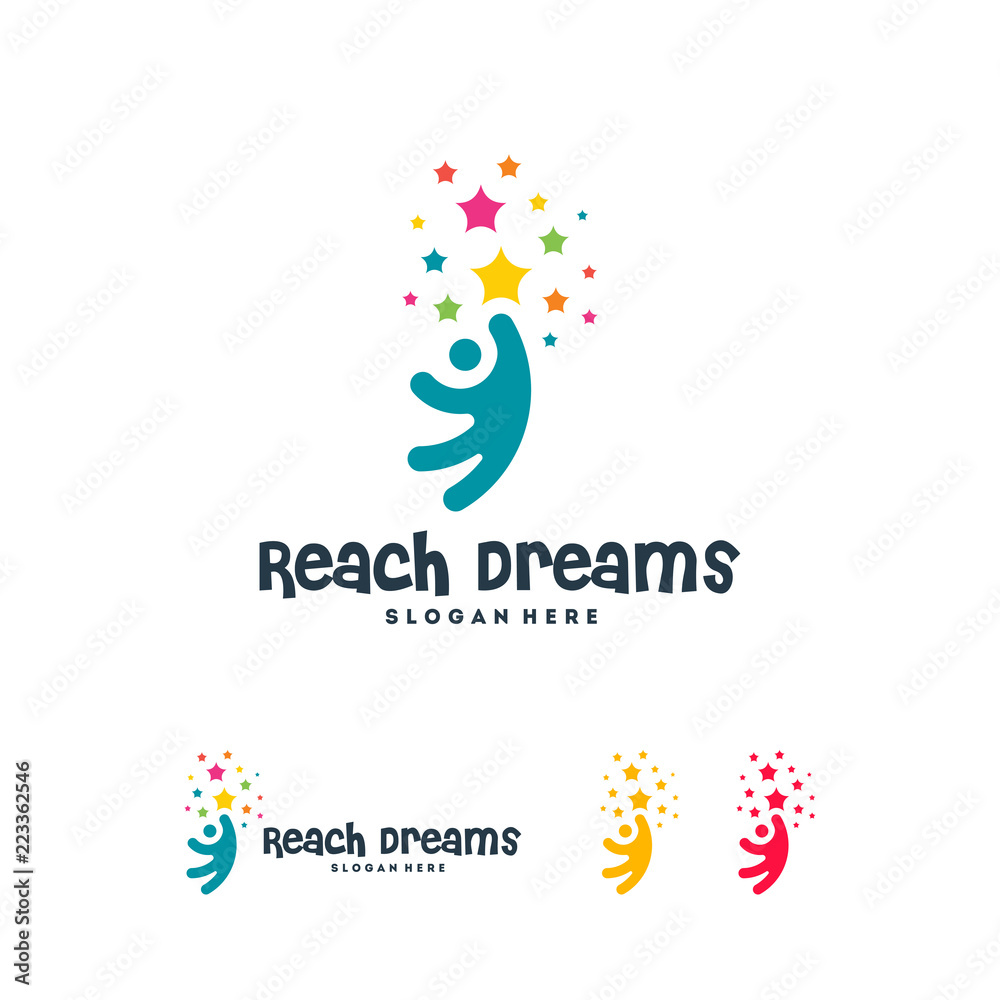 Reaching Star logo, , Online Learning logo designs vector, Kids Dream ...