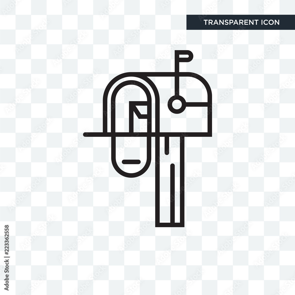 Mailbox vector icon isolated on transparent background, Mailbox logo ...