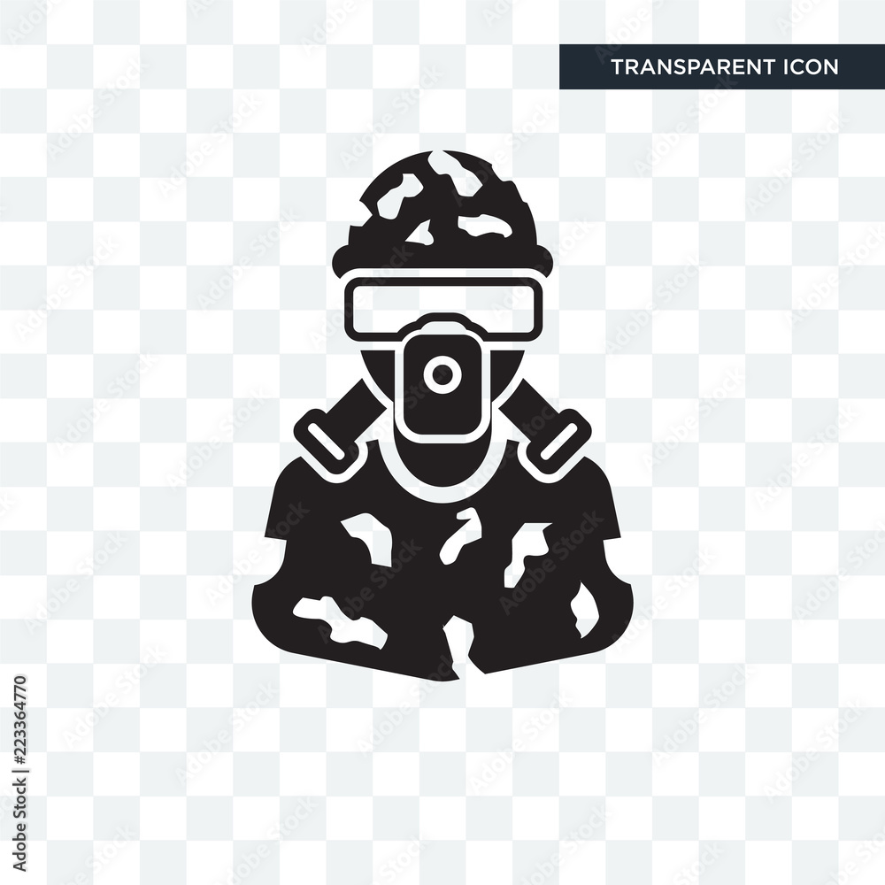 Soldier vector icon isolated on transparent background, Soldier logo ...
