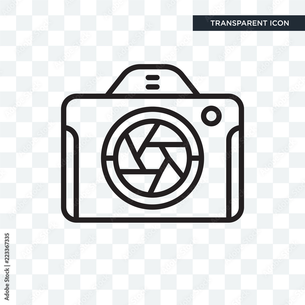 Camera vector icon isolated on transparent background, Camera logo ...