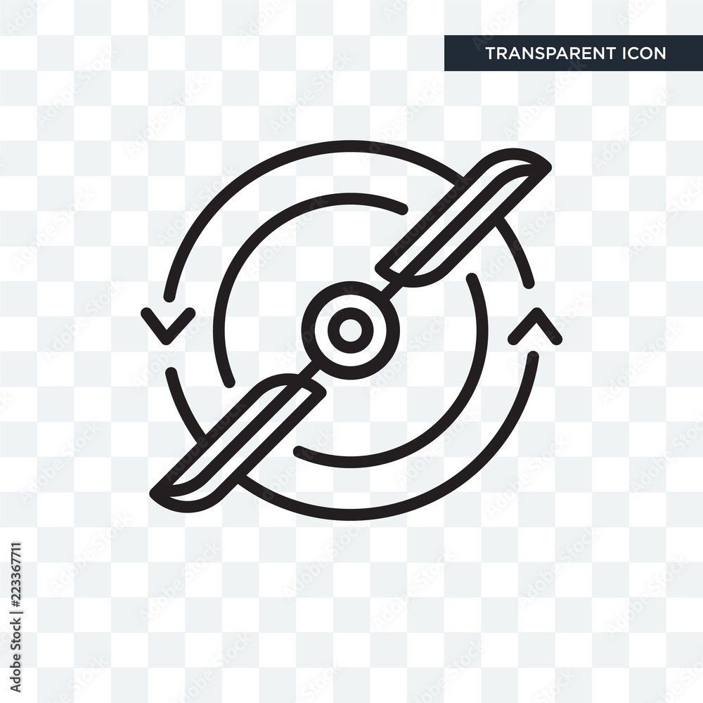 Propeller vector icon isolated on transparent background, Propeller ...