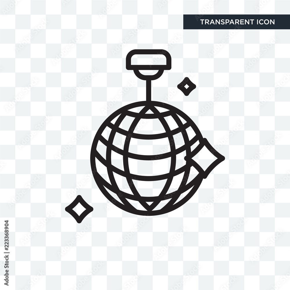 Mirror ball vector icon isolated on transparent background, Mirror ball ...