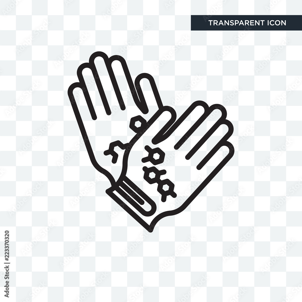 Gloves vector icon isolated on transparent background, Gloves logo ...