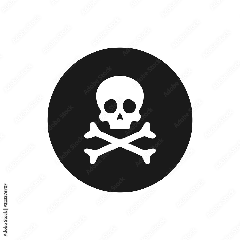 Skull and crossbones icon. Poison warning sign. Vector illustration ... Skull and crossbones icon. Poison warning sign. Vector illustration ...