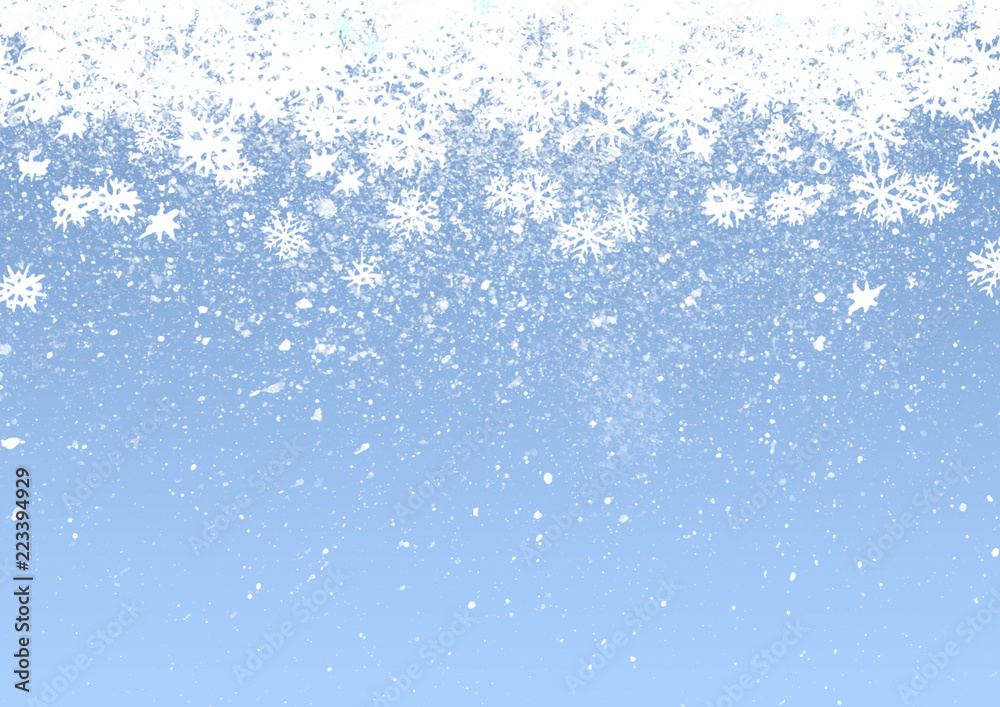 Blue winter snowfall watercolor background for your design. Hand drawn ...