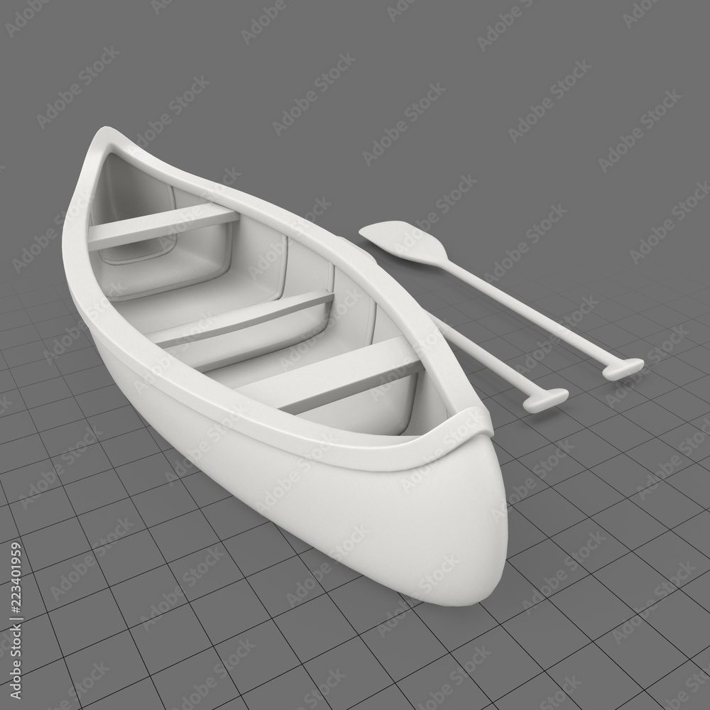 Canoe with paddles Stock 3D asset | Adobe Stock