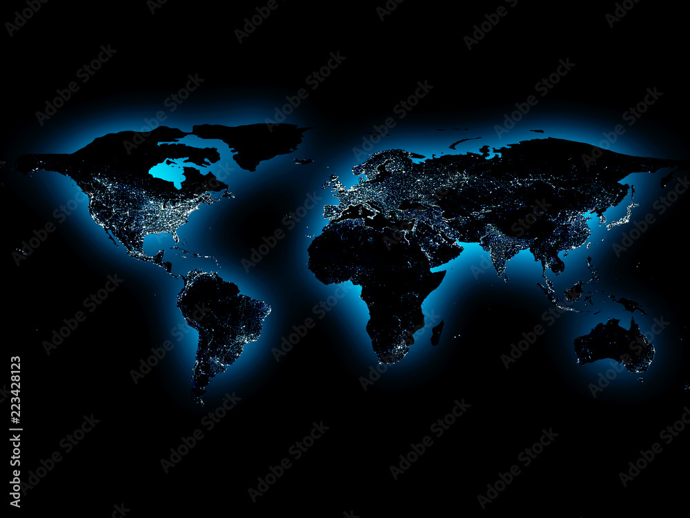 Physical world map illustration. Elements of this image furnished by ...