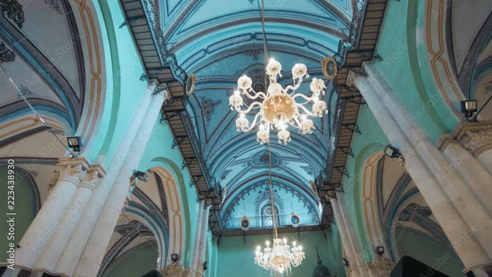 Hebron, Al Khalil, Palestine, West Bank. Wide shot, panoramic pan right ...