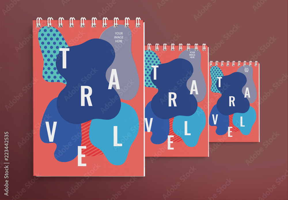 Notebook Layout With Abstract Elements Stock Template | Adobe Stock