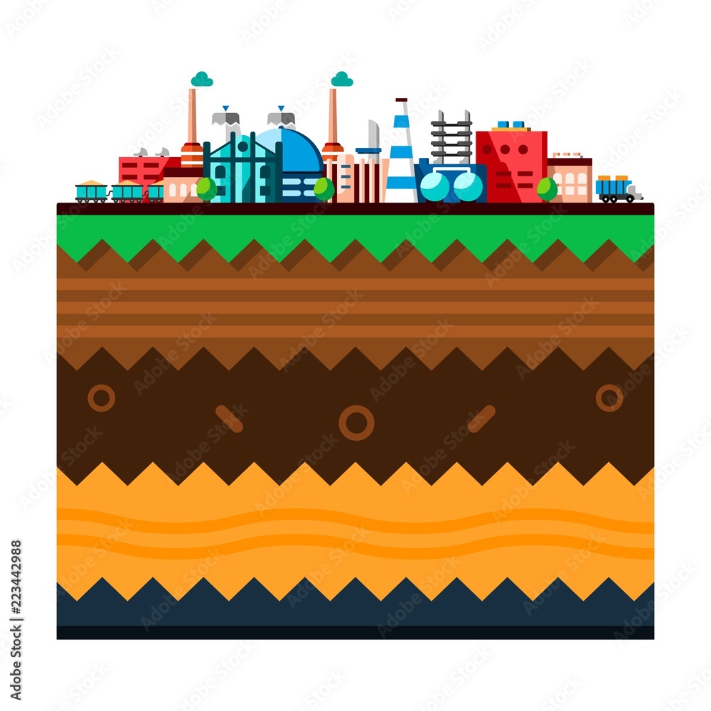 Global industrial factory technology process with ecology concept ...