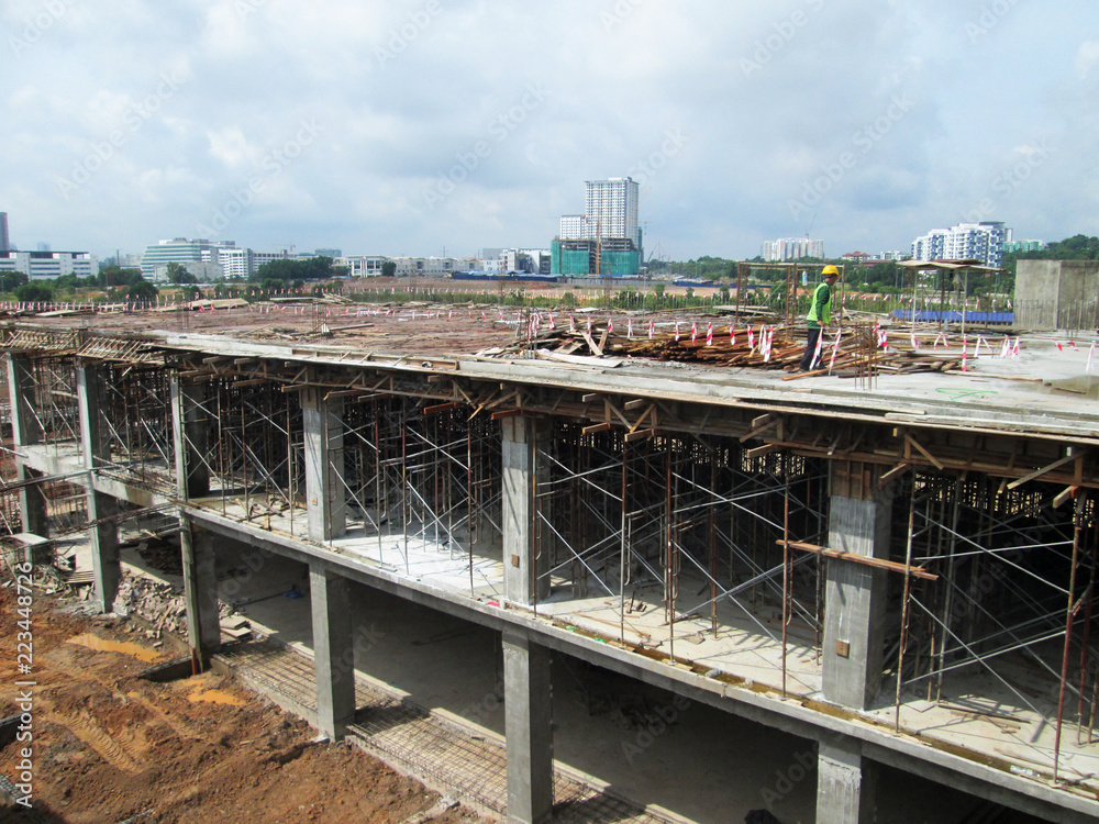 Reinforcement concrete column as part of building structure at the ...